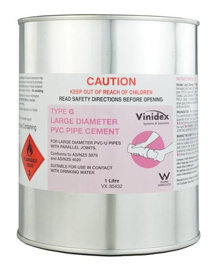 Large Bore Pressure Cleaner & Gap-Filling Solvent Cement - Vinidex Pty Ltd